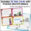 Fraction Word Problem Task Cards - All Operations - Marvel Math