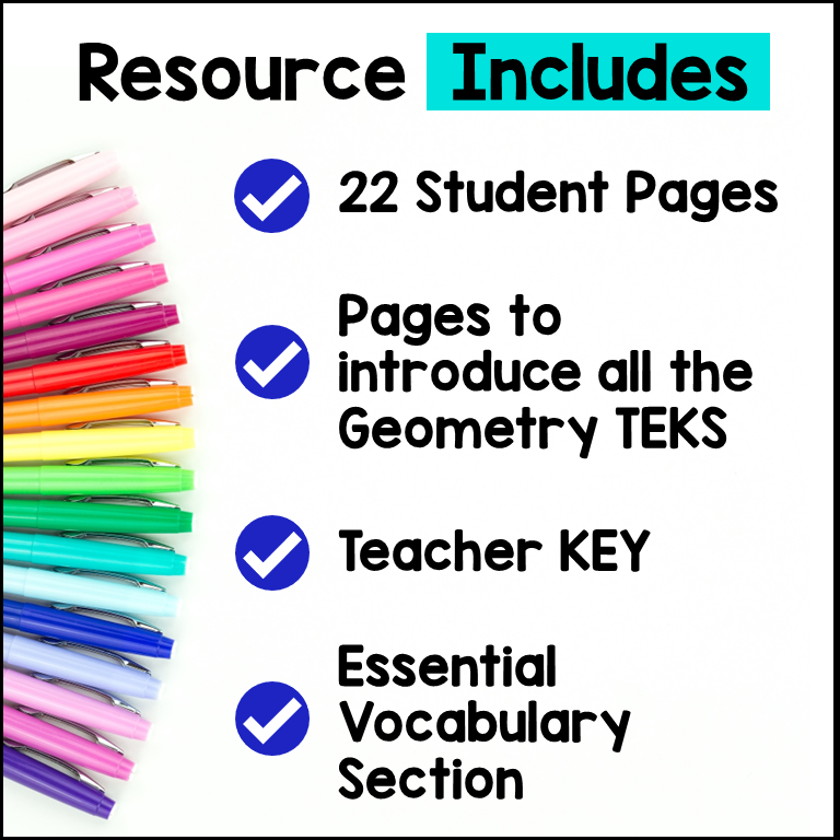 4th Grade Geometry Interactive Notebook Marvel Math
