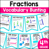 4th Grade Fractions Word Wall Vocabulary Bunting – Marvel Math