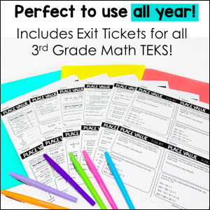 3rd Grade Math TEKS Exit Ticket Bundle - Marvel Math