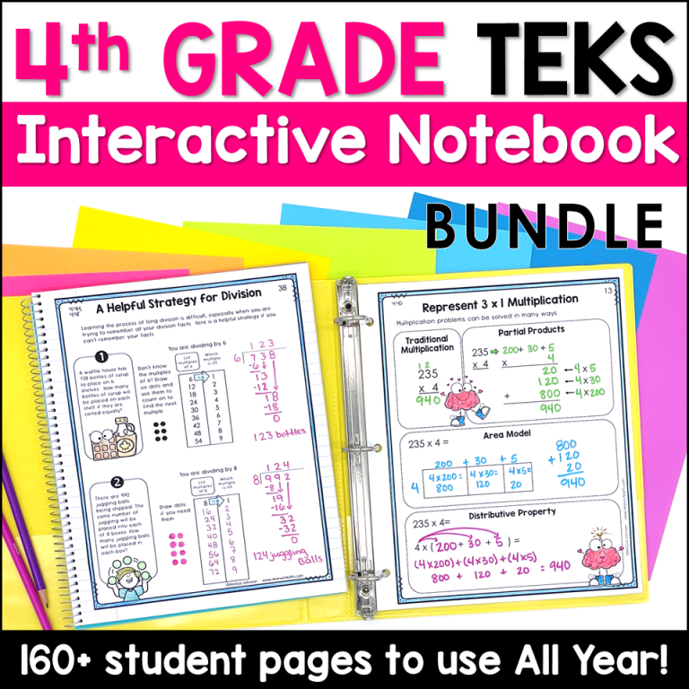4th Grade Math Interactive Notebook Bundle - Marvel Math