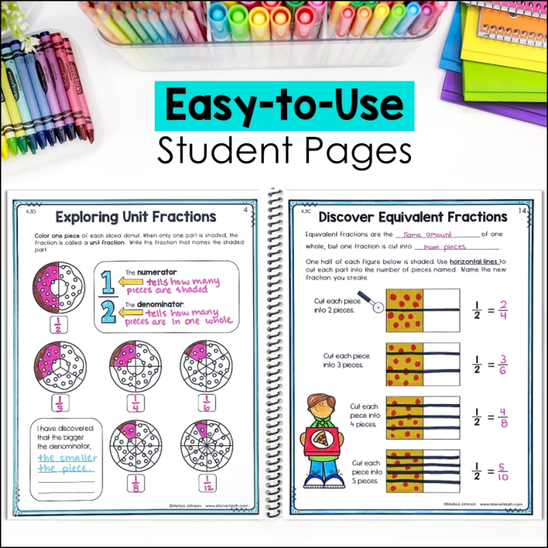 4th Grade Math Interactive Notebook Bundle - Marvel Math