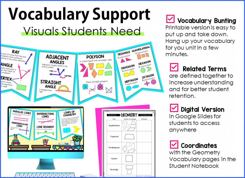 4th Grade Geometry Unit Bundle - Marvel Math