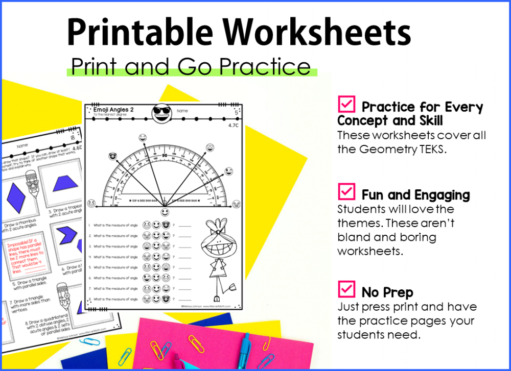 4th Grade Geometry Unit Bundle - Marvel Math
