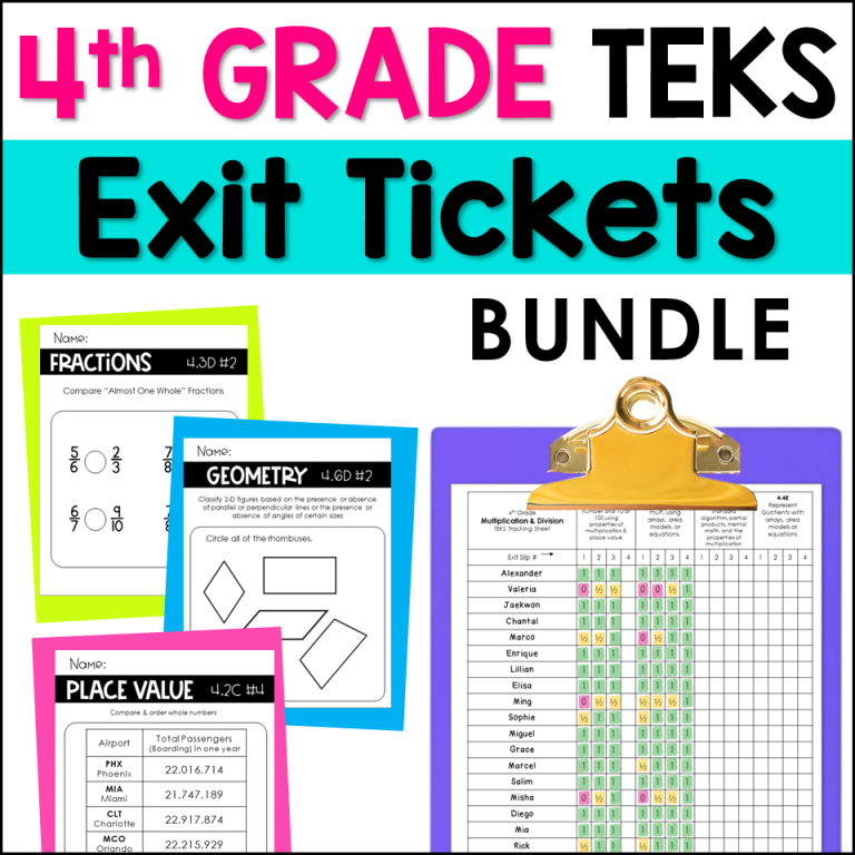 4th Grade Math TEKS Exit Tickets Bundle - Marvel Math 4th Grade Math TEKS Exit Tickets Bundle - Marvel Math