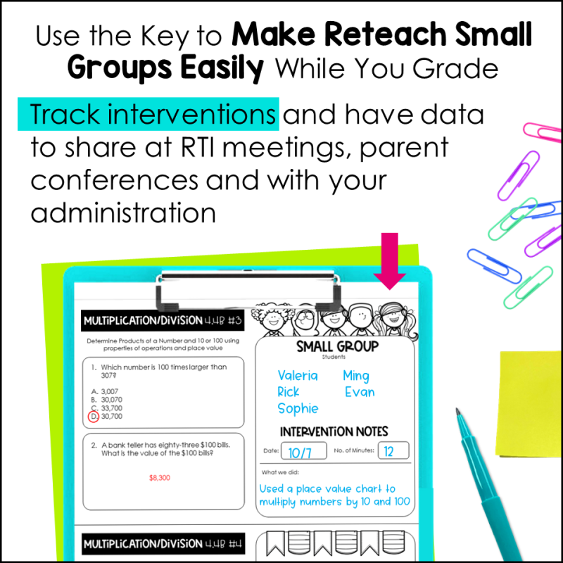 4th Grade Math TEKS Exit Tickets Bundle - Marvel Math