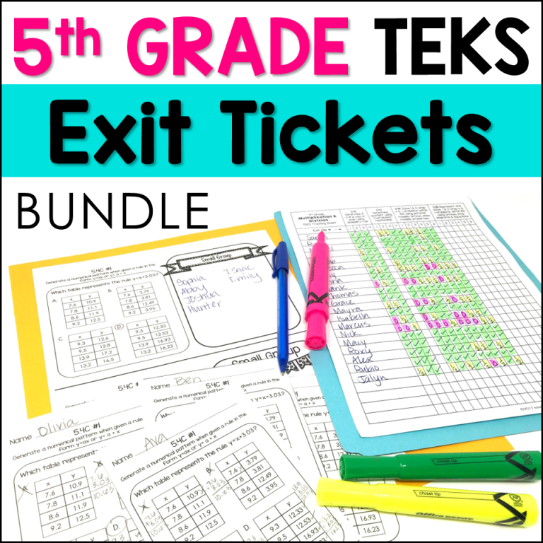 5th Grade Math Exit Tickets Bundle - Marvel Math