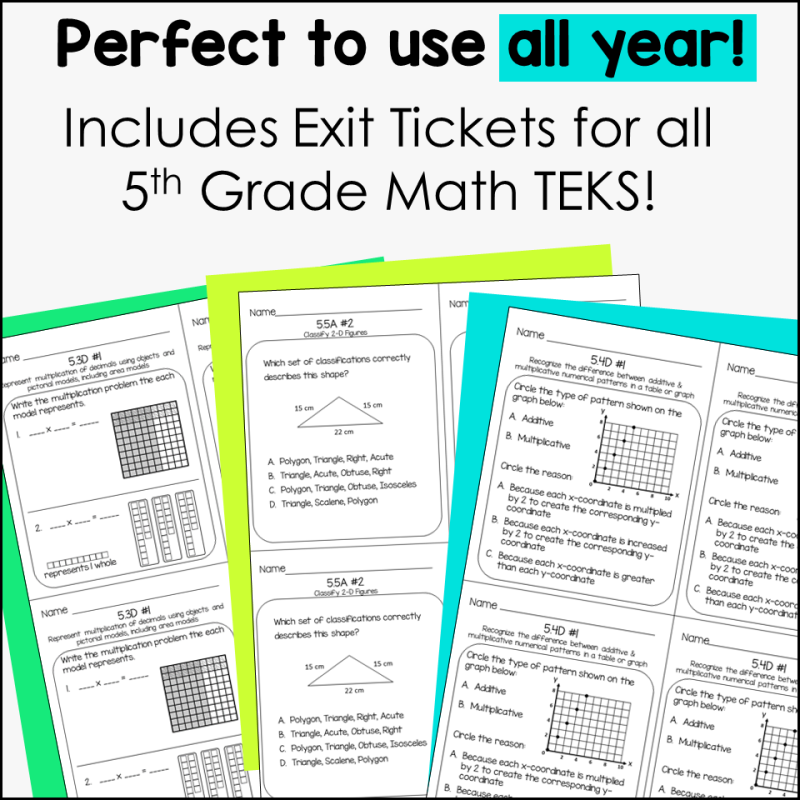 5th Grade Math Exit Tickets Bundle - Marvel Math