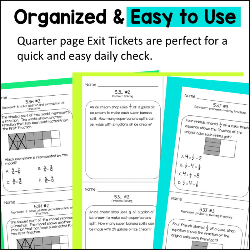 5th Grade Math Exit Tickets Bundle - Marvel Math