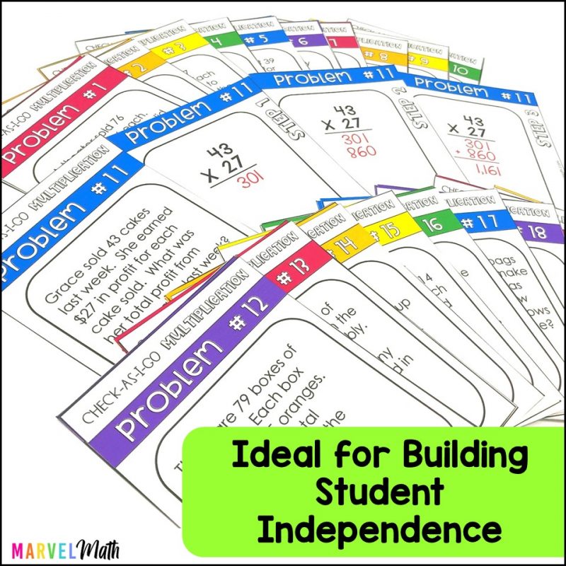 Check-As-You-Go 2x2 Multiplication Word Problems - Marvel Math
