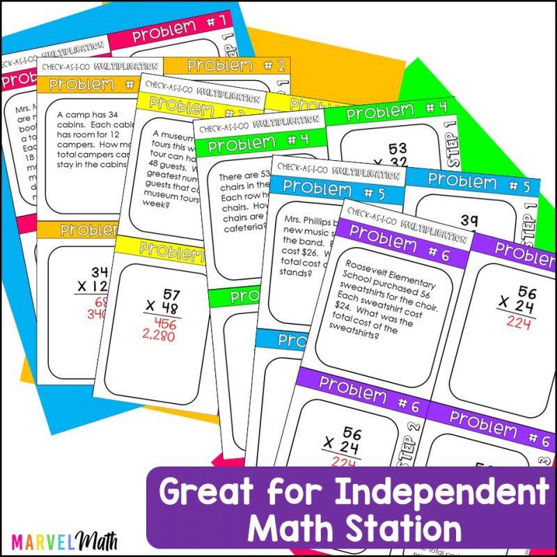 Check-As-You-Go 2x2 Multiplication Word Problems - Marvel Math