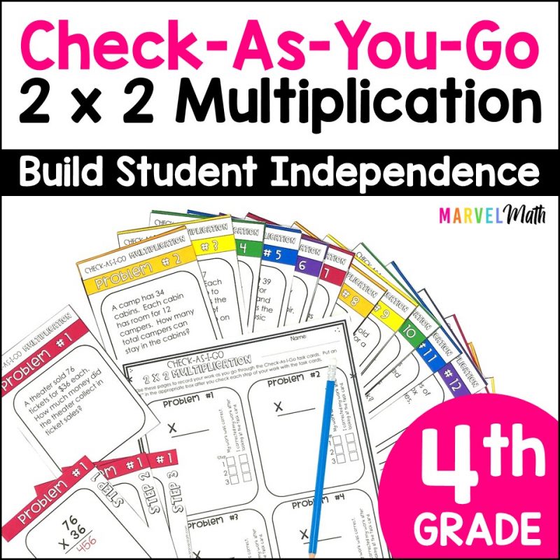 Check-As-You-Go 2x2 Multiplication Word Problems - Marvel Math