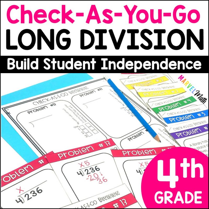 Check-As-You-Go Long Division Word Problems - Marvel Math