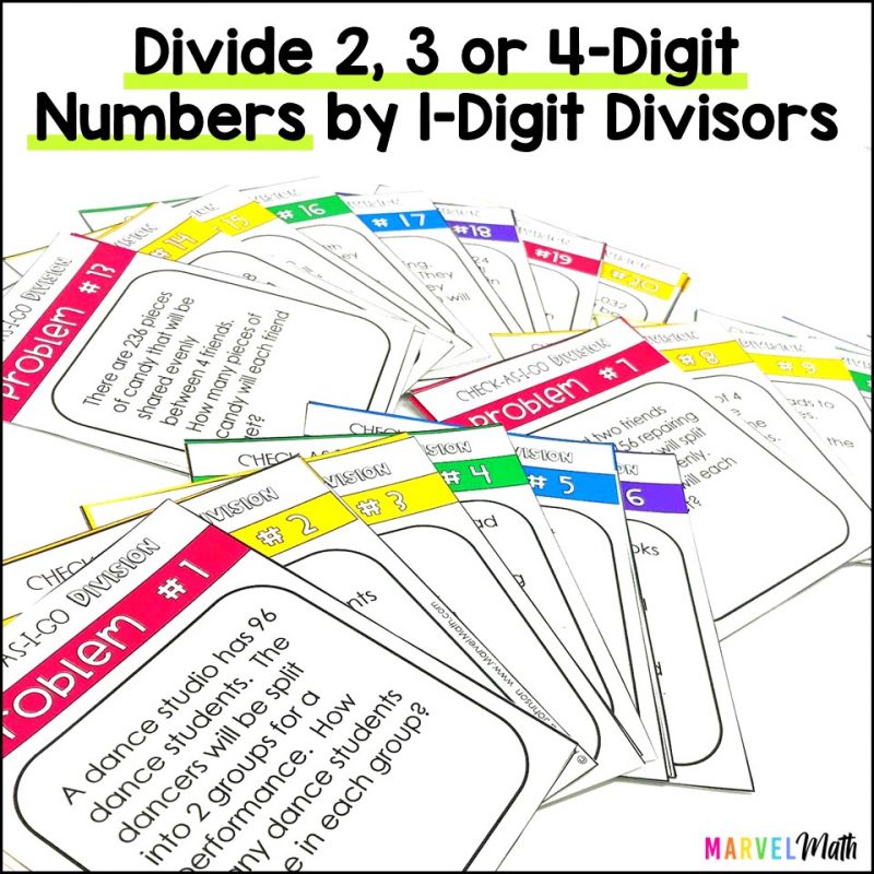 Check-As-You-Go Long Division Word Problems - Marvel Math