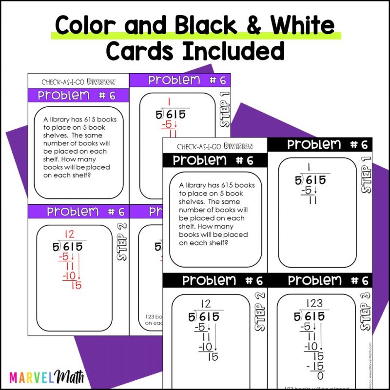 Check-As-You-Go Long Division Word Problems - Marvel Math