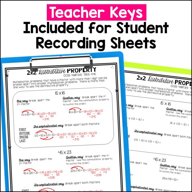 2 x 2 Multiplication - Partial Products, Area Model & Traditional ...