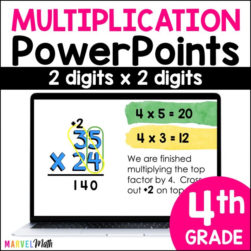 2 x 2 Multiplication - Partial Products, Area Model & Traditional ...