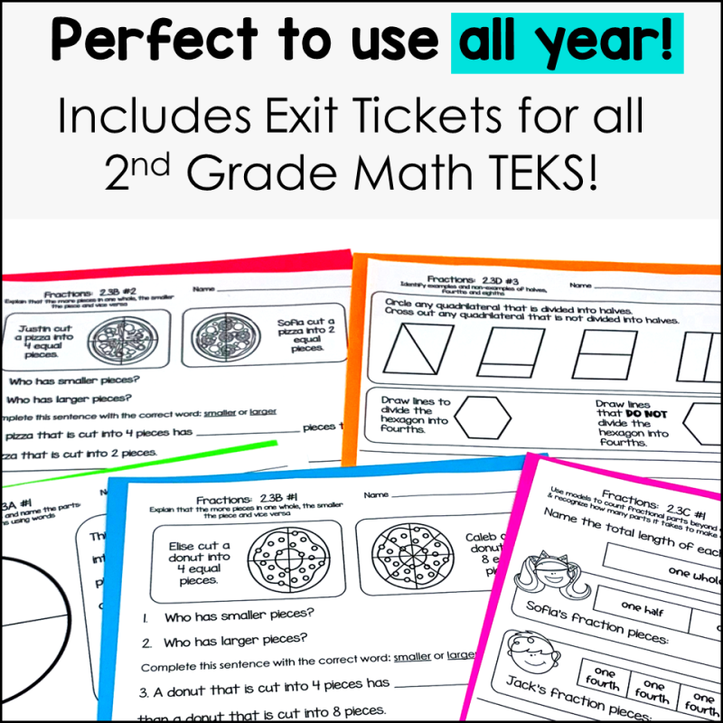 2nd Grade Math TEKS Exit Slips Bundle - Marvel Math