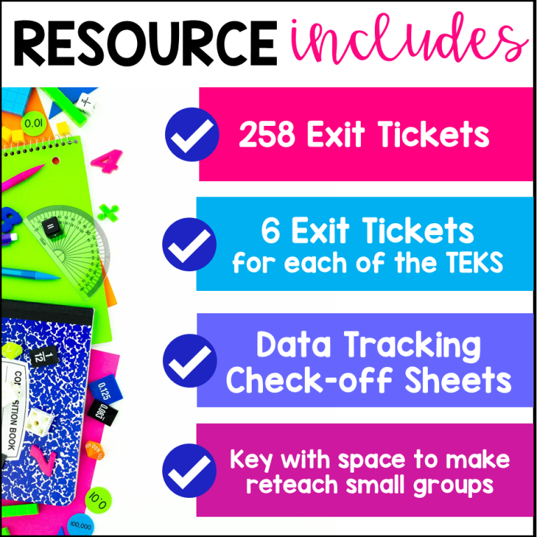 2nd Grade Math TEKS Exit Slips Bundle - Marvel Math