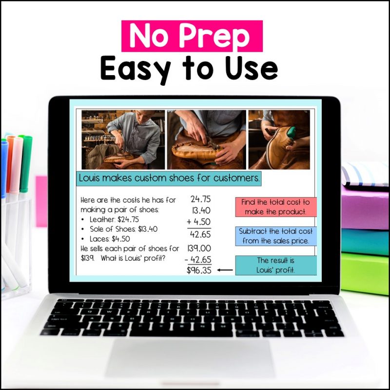 4th Grade Financial Literacy Interactive PowerPoint Lessons - Marvel Math