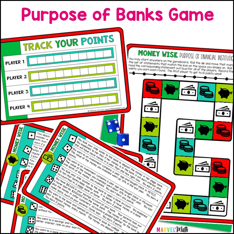 4th Grade Financial Literacy No Prep Games Marvel Math