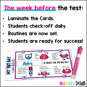 Test Day Checklist for the STAAR Test or Any Test - Marvel Math