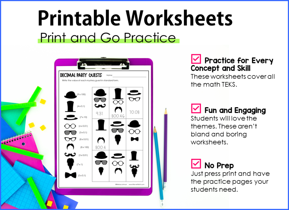 4th Grade Math TEKS Year-Long Curriculum Bundle - Marvel Math