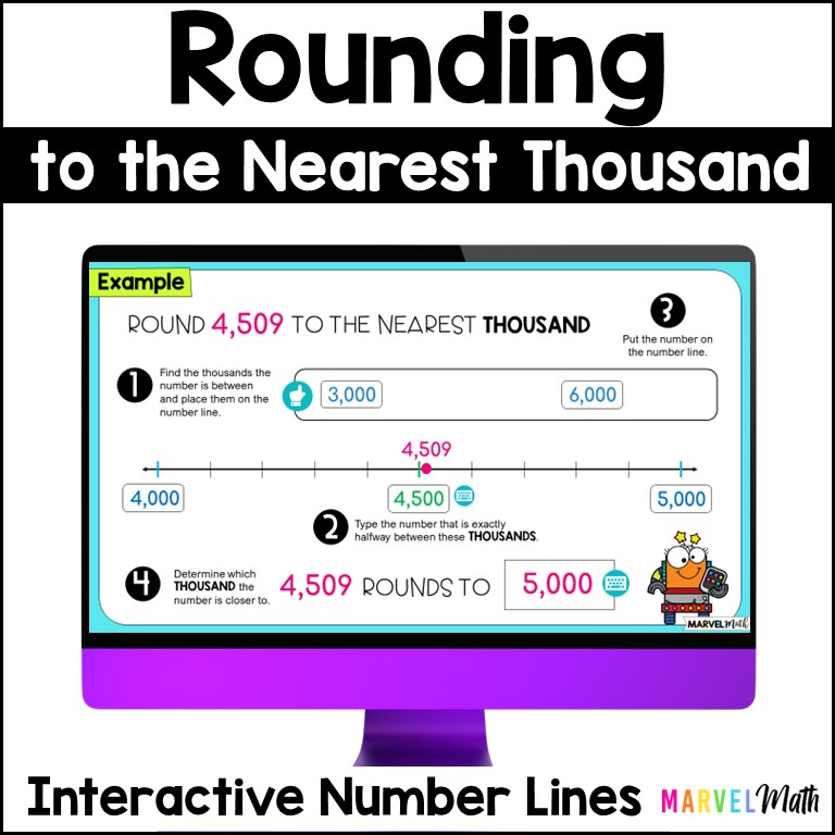Rounding Numbers To The Nearest 1 000 Digital Activities Marvel Math