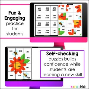 3 Digit Addition with Regrouping #3 - Self-Checking Secret Pictures ...