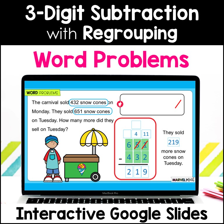 3 Digit Subtraction With Regrouping 7 Word Problems Marvel Math 3 Digit Subtraction With Regrouping 7 Word Problems Marvel Math