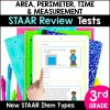 3rd Grade Area, Perimeter, Time & Measurement Tests - Digital and Print ...