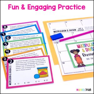 3rd Grade Multiplication Division Set 2 STAAR Review Task Cards - Print ...