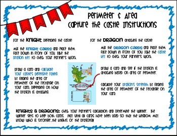 4th Grade Perimeter and Area Task Card Game - Marvel Math