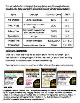 3rd Grade Multiplication & Division No Prep Games - Marvel Math