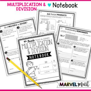 4th Grade Multiplication & Division Interactive Notebook - Marvel Math