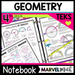 4th Grade Geometry Interactive Notebook - Marvel Math