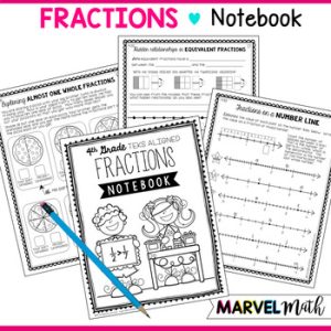 4th Grade Fractions Interactive Notebook - Marvel Math
