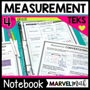 4th Grade Measurement Interactive Notebook - Marvel Math