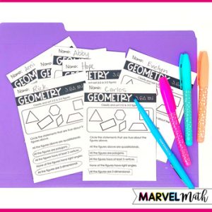 3rd Grade Geometry Exit Tickets - Marvel Math