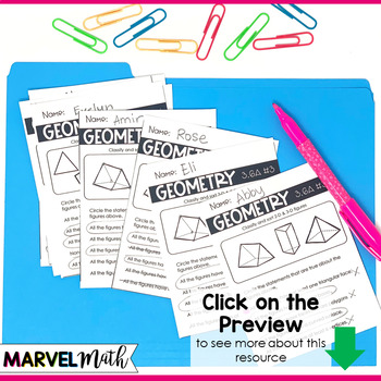 3rd Grade Geometry Exit Tickets - Marvel Math