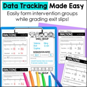 4th Grade Fractions Exit Tickets - Marvel Math
