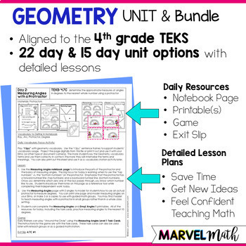 4th Grade Geometry Unit Bundle - Marvel Math