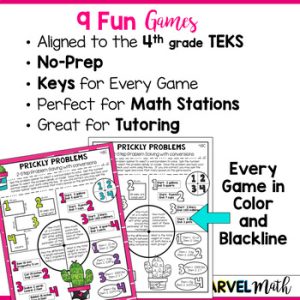 4th Grade Area, Perimeter, Elapsed Time, Measurement Conversions Games ...