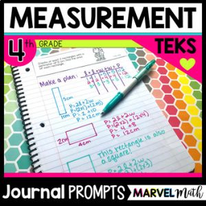 4th grade Measurement Math Journal Prompts - Marvel Math