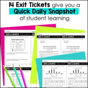 4th Grade Data & Graphing Exit Tickets - Marvel Math