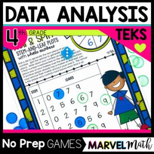 4th Grade Data & Graphing No Prep Games - Marvel Math