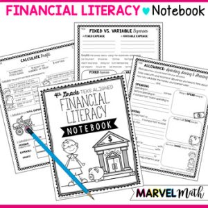 4th Grade Financial Literacy Interactive Notebook - Marvel Math