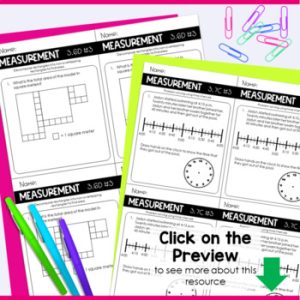 3rd Grade Area, Perimeter, Elapsed Time, Capacity & Weight Exit Tickets ...