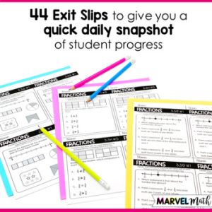 3rd Grade Fractions Exit Tickets - Marvel Math