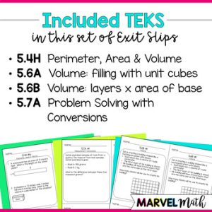 5th Grade Measurement Exit Tickets - Marvel Math